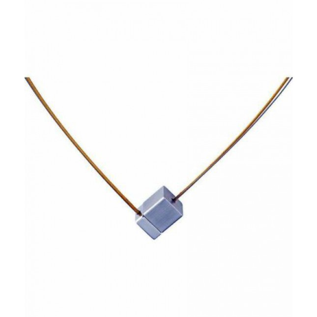 Clic collier C137Gold aluminium en staal collier met kubus vormige ...