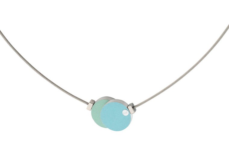 Clic collier groen blauw C139B