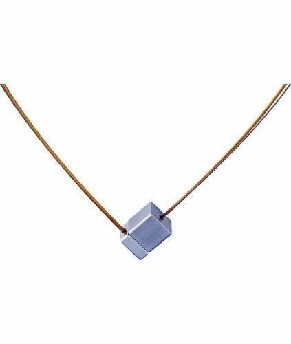 Clic collier C137Gold aluminium en staal collier met kubus vormige ...